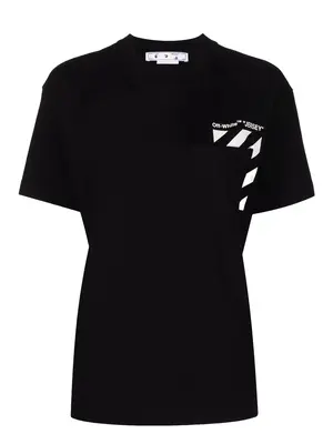 Off-White Jersey' Print Short-sleeve T-shirt - Black