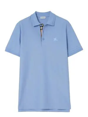 Burberry Cotton Polo Shirt Cornflower Blue
