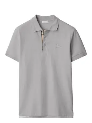 Burberry Cotton Polo Shirt Pale Grey Melange