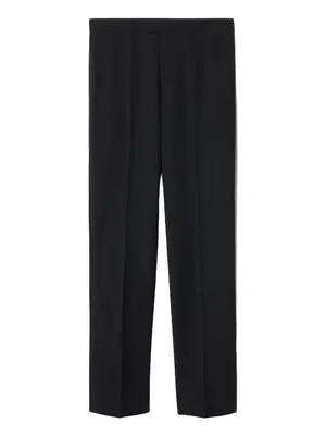Burberry Grain De Poudre Wool Tuxedo Trousers - Black
