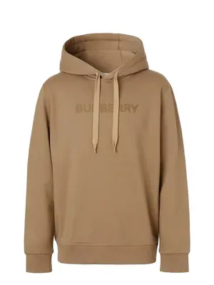 Burberry Logo Cotton Hoodie Camel