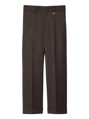 Burberry Wool Tailored Trousers - Carbon Grey/dark Mink