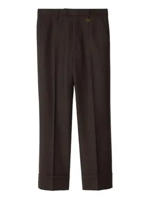 Burberry Wool Tailored Trousers - Soot Brown