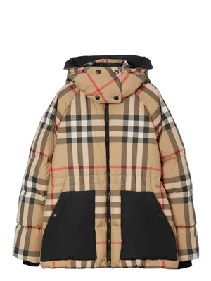 Burberry Burberry Check Puffer Jacket Archive Beige