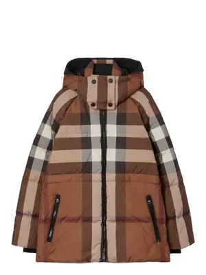 Burberry Burberry Check Puffer Jacket Dark Birch Brown