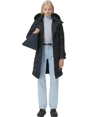 Burberry Burberry Short Nylon Puffer Coat Navy Black
