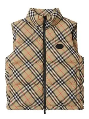 Burberry Check Puffer Gilet - Sand Beige