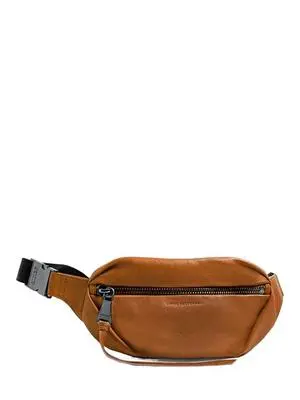 AIMEE Milan Leather Belt Bag - Chestnut W/gunmetal