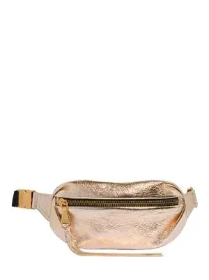 AIMEE Milan Leather Belt Bag - Crinkled Gold