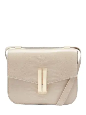 DEMELLIER Vancouver Leather Crossbody Bag Ivory Lizard Effect