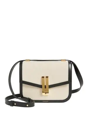 DEMELLIER Vancouver Leather Crossbody Bag Salt Pepper Black