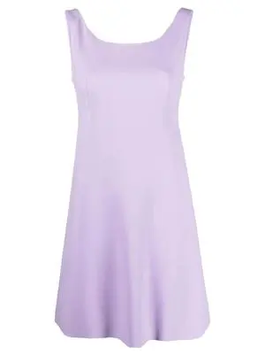 Moschino Heart-button Pleated Mini Dress - Purple
