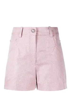 Shiatzy Chen Glittered Denim Shorts - Pink