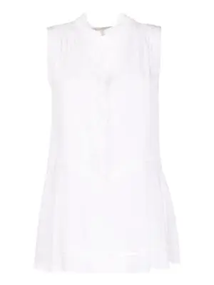 SHIATZY CHEN Silk Ruffle Detail Sleeveless Blouse