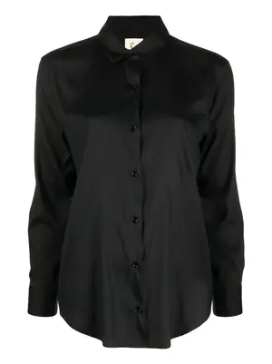 PAULA Long-sleeve Silk Shirt - Black