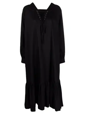 Noir Kei Ninomiya Lace-up Hem Dress - Black