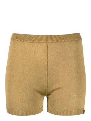 1017 Alyx 9sm Metallic-thread Knitted Shorts - Gold