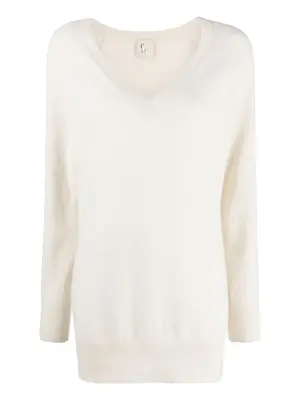 PAULA S V-neck Cashmere Jumper - Neutrals