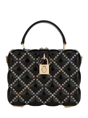 Dolce & Gabbana Dolce Box Rhinestone-embellished Top-handle Bag - Black