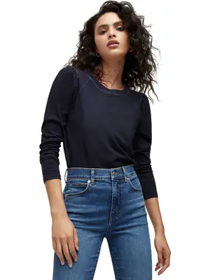 Veronica Beard Veronica Beard Mason Baseball Tee Navy