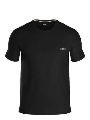 BOSS Mix & Match Cotton Blend Embroidered Logo Graphic Tee - Black