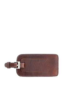 ROYCE NEW YORK Leather Luggage Tag Brown