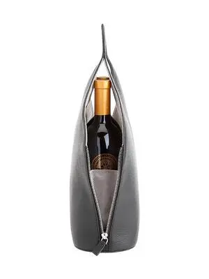 ROYCE NEW YORK Leather Wine Tote - Black