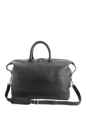 ROYCE NEW YORK Pebble Grain Leather Duffle Bag - Black