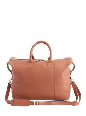 ROYCE NEW YORK Pebble Grain Leather Duffle Bag - Tan