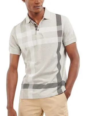 Barbour Blaine Tartan Polo - Grey Marl