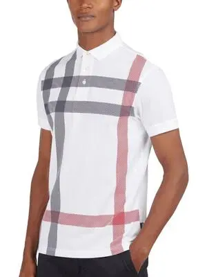 Barbour Blaine Tartan Polo - White