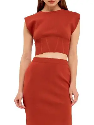 ENDLESS ROSE Endless Rose Cinch Waist Knit Top