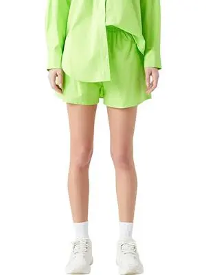 GREY LAB Cotton Boyfriend Shorts - Lime