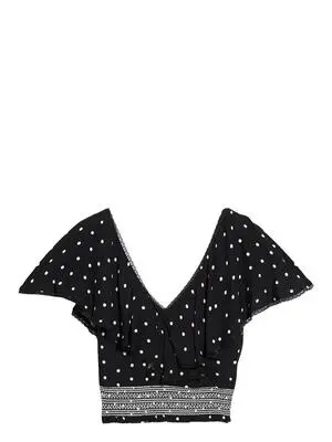 Alice + Olivia Polka Dot Crepe Top - Black