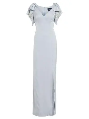 Marchesa Satin-crepe Embellished Gown - Light Blue