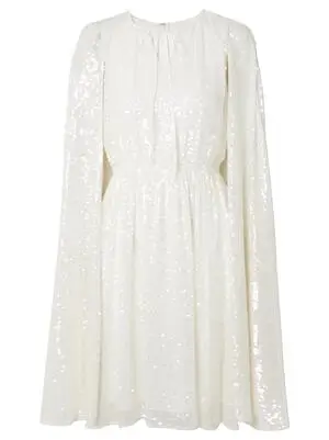 ERDEM Erdem Austin Cape-Effect Sequined Chiffon Midi Dress
