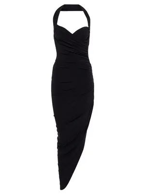 Norma Kamali Cayla Halterneck Midi Dress - Black