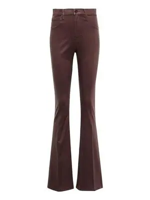 Veronica Beard Veronica Beard Beverly Coated High-rise Flared Jeans Brown