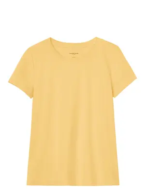 Lafayette 148 New York Cotton Jersey Crewneck T-Shirt Dandelion