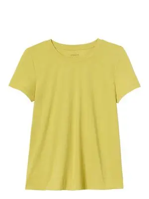 Lafayette 148 New York Cotton Jersey Crewneck T-Shirt Green