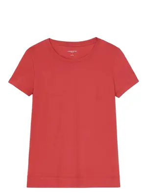 Lafayette 148 New York Cotton Jersey Crewneck T-Shirt Red
