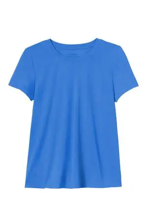Lafayette 148 New York Cotton Jersey Crewneck T-Shirt Ultramarine
