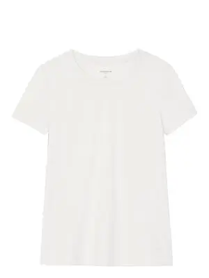 Lafayette 148 New York Cotton Jersey Crewneck T-shirt - White