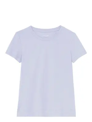 Lafayette 148 New York Cotton Jersey Crewneck T-Shirt Wild Bluet