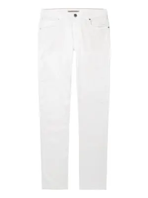 Loro Piana Slim-fit Linen-blend Twill Trousers - White