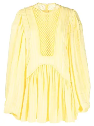 Stella McCartney Mesh-panel Shift Dress - Yellow