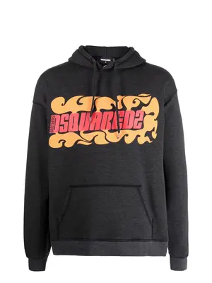 Dsquared2 Logo-print Relaxed Hoodie - Grey