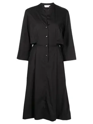 Agnona Three-quarter Midi Shirt Dress - Black
