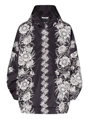 Valentino Garavani Graphic-print Hooded Jacket - Black