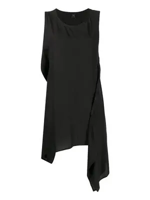 Y’s Sleeveless Draped-hem Top - Black
